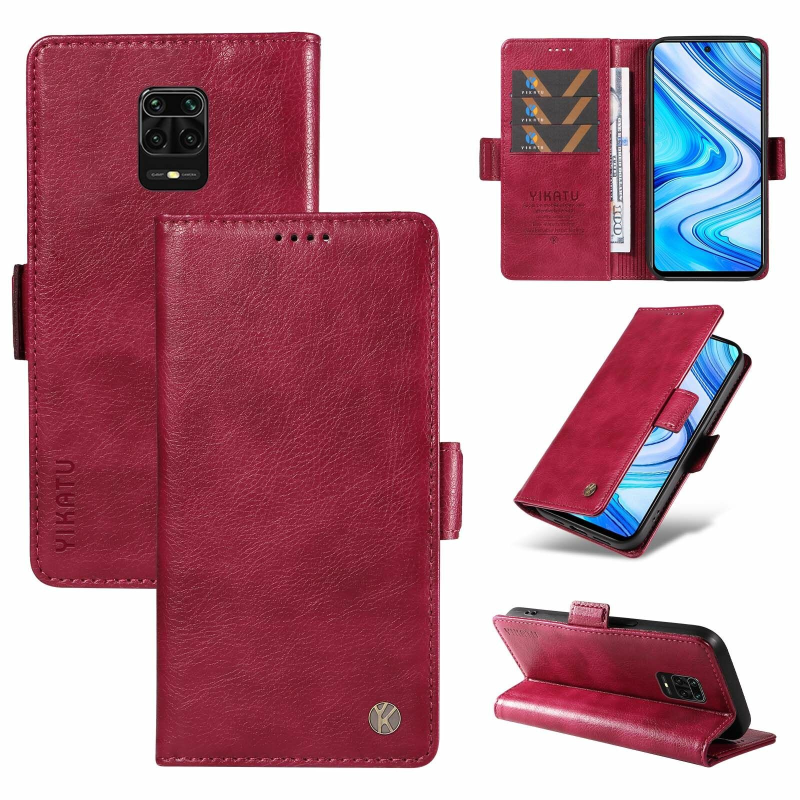 YIKATU Чехол Книжка Для Xiaomi Redmi note 9 pro/ 9s / 9 pro max(Сяоми Редми Нот 9S / Нот 9 Про) Чехлы для кошелек Флип Кожаный