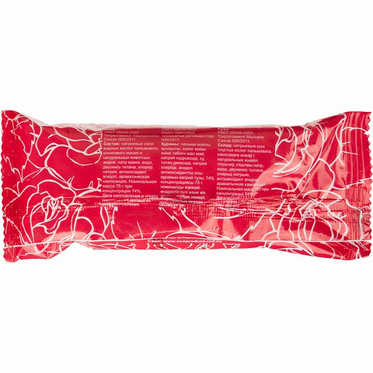 Мыло кусковое туалетное Донагропродукт "Роза", 75г, флоу-пак (303247), 87шт.