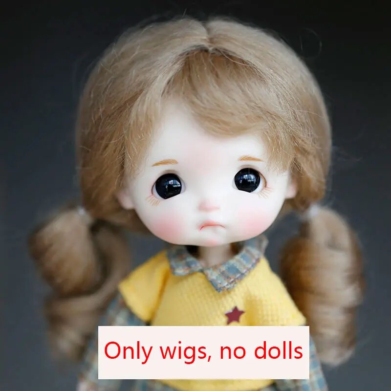 Новый высококачественный мохеровый парик для куклы BJD из мягкого волокна 1/8, розовый, коричневый парик, кукла SD BJD для милых аксессуаров для кукол диаметром 14-15 см