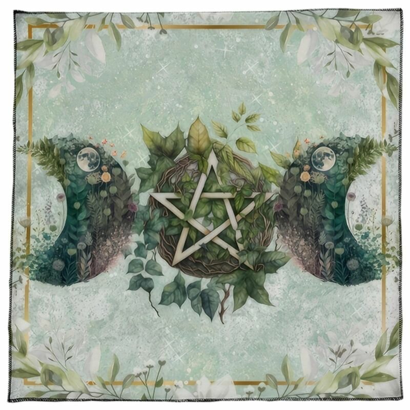 1 кусок скатерти с изображением трехфазной пятиконечной звезды Таро-358, 50х50 см