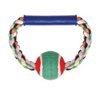 Triol игрушка "Грейфер цветной с ручкой и мячом" для собак