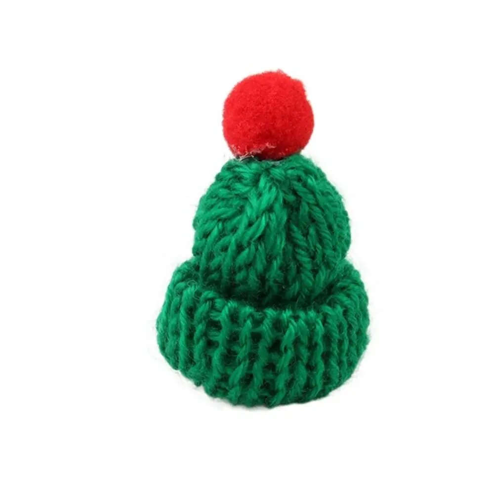 Шапка для кукол 1:12, зеленая, с помпоном, F Hat-4.5cm