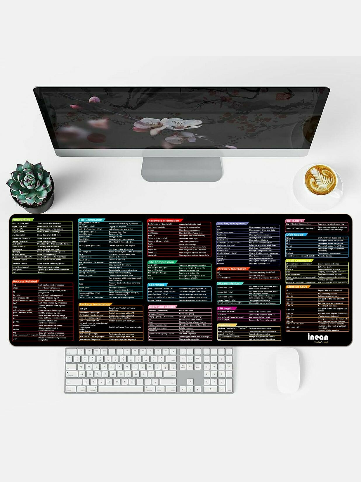 Коврик для мыши, программирование английских ярлыков30*80cm-Linux Command