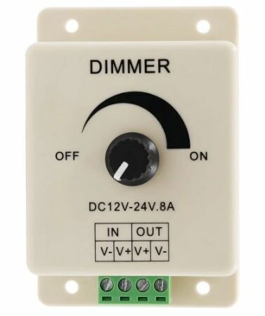 Диммер 12V 96W 8A с винтовыми клеммами и ручкой для управления CDM08AESB Ecola