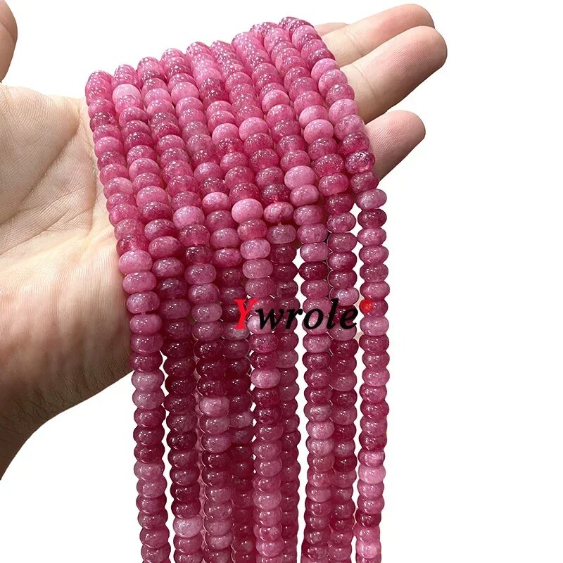 Розовые зеленые халцедоновые бусины для украшений Розовый, 5x8mm 35-37pcs, Rhodochrosite color