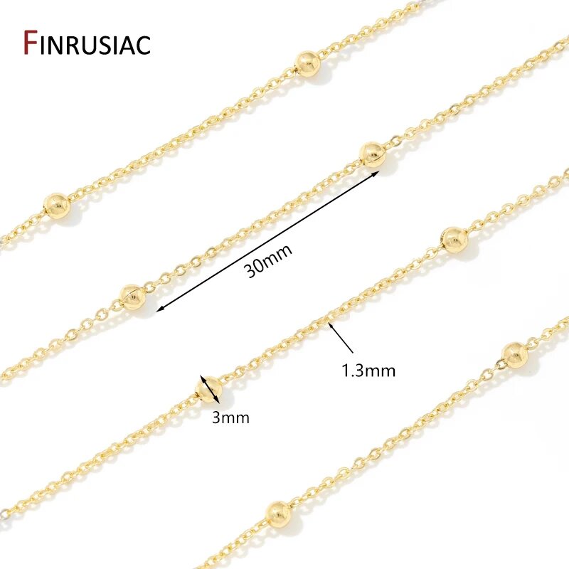 Цепочка для рукоделия FINRUSIAC, 2 метра, 14k gold plated