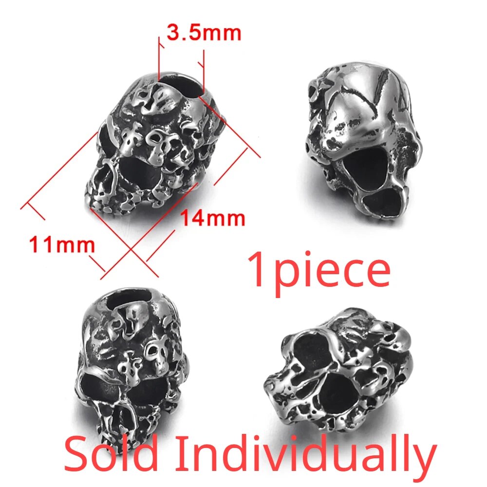 EMBLAASK Бусины-черепа из нержавеющей стали 1 piece Skull 3
