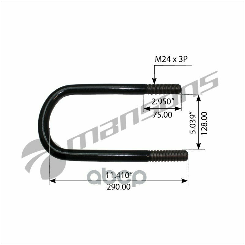 Cтремянка !128xМ24х3x75mm 290-U BPW Mansons арт. 300115