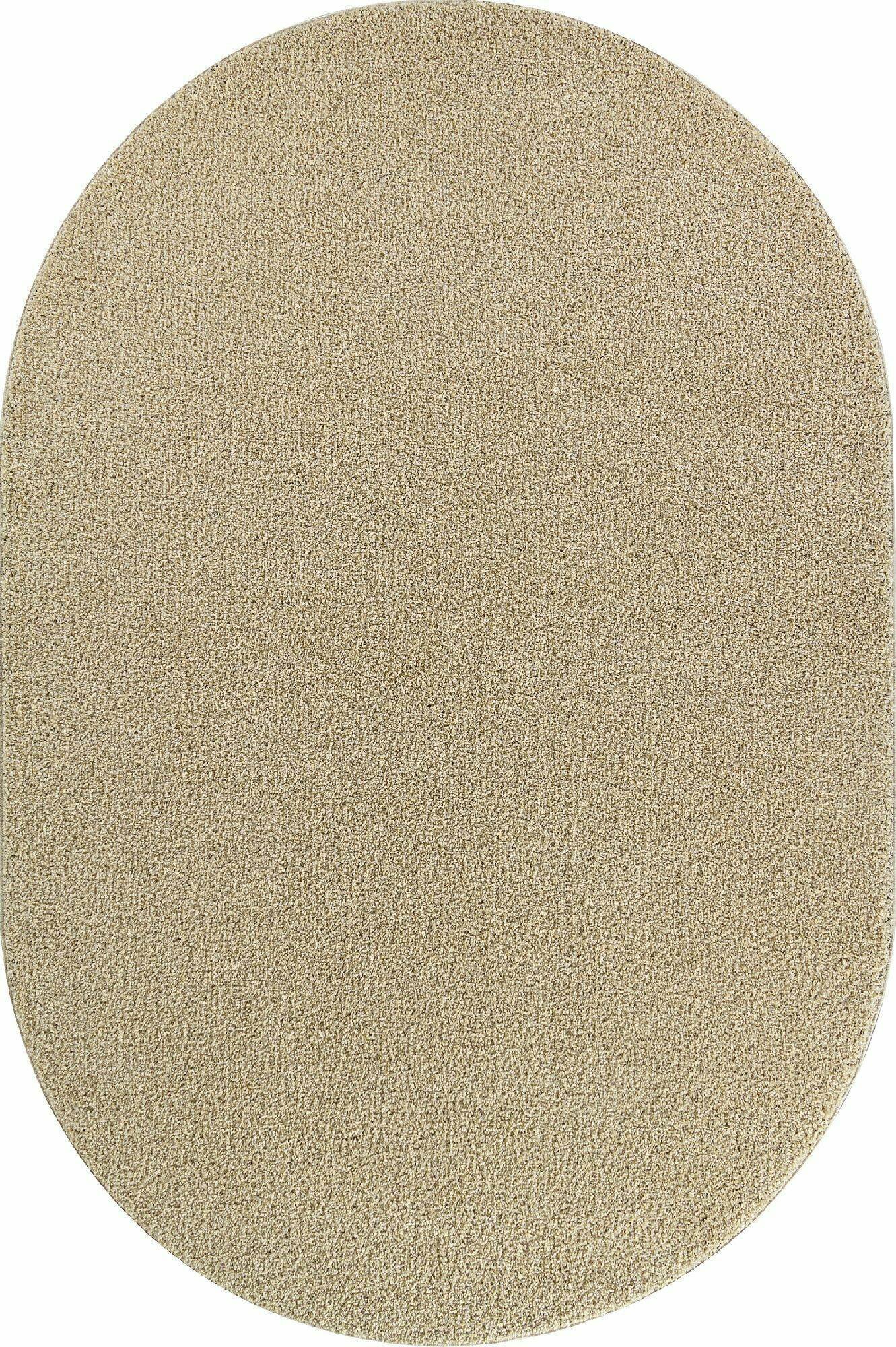 Ковер Овальный 150х230 см бежевый однотонный ворс 18 мм шегги 338442 KoverVDom