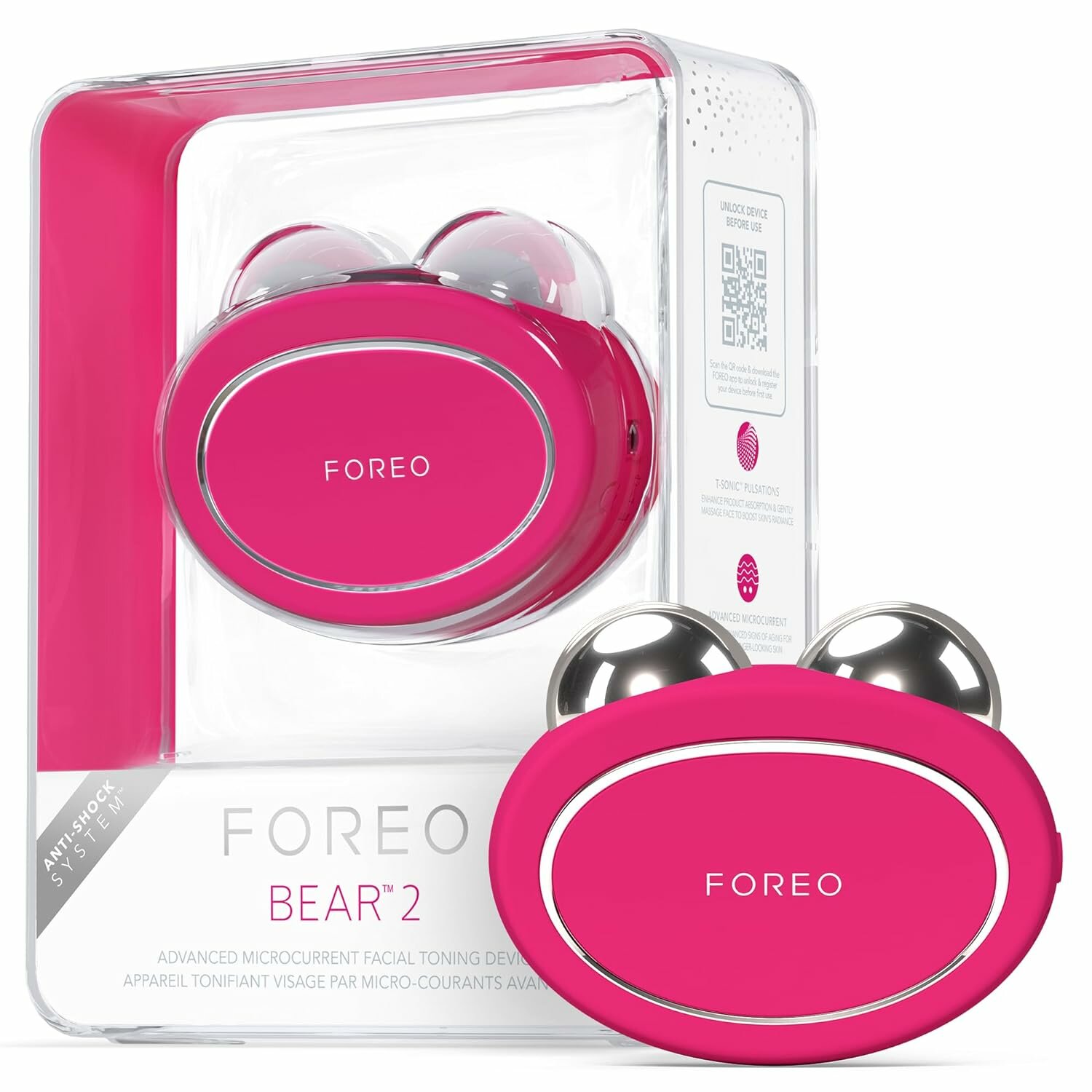 FOREO BEAR 2 Микротоки для лица Fuchsia