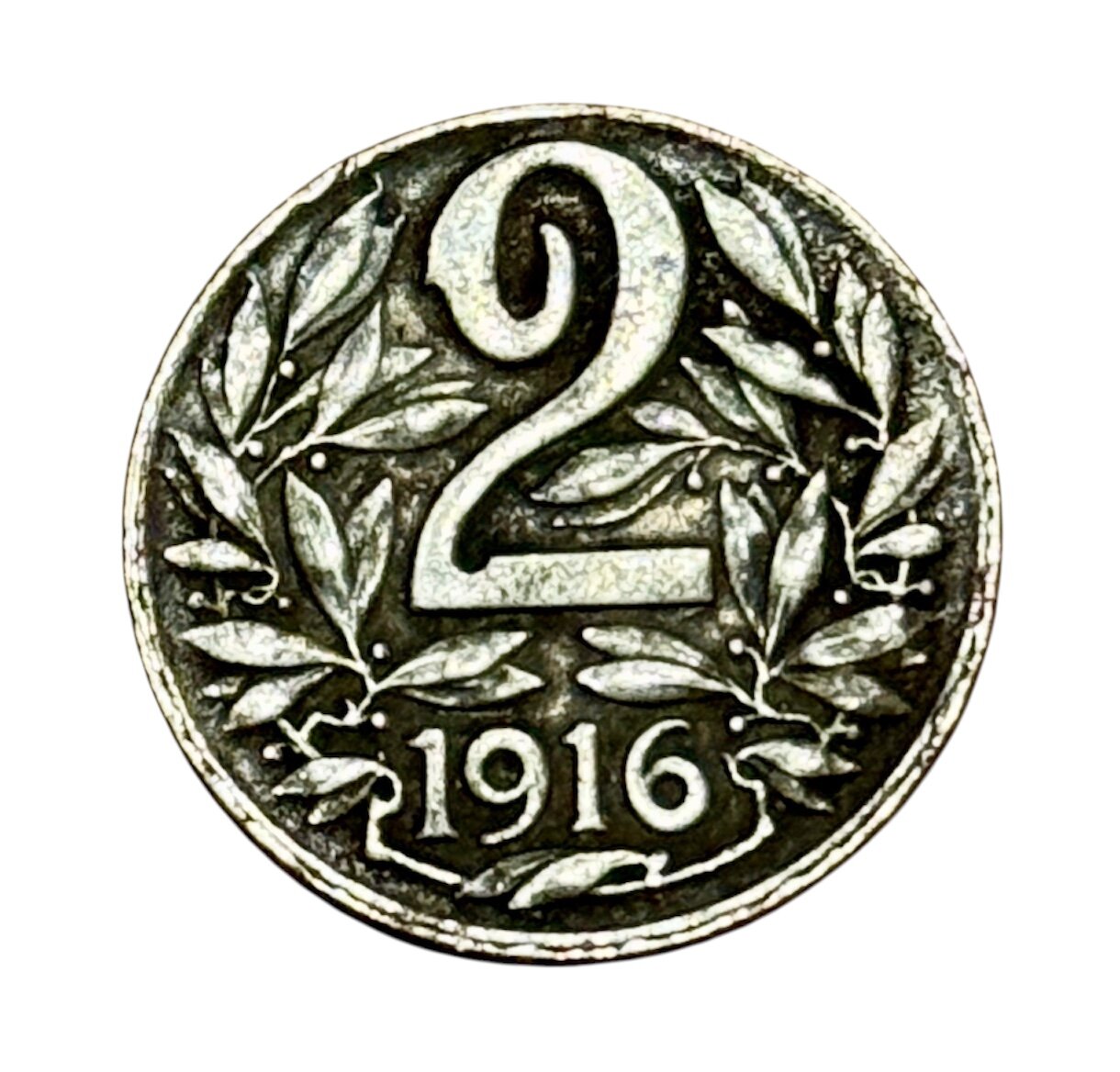 Австро-Венгрия 2 геллера 1916. XF