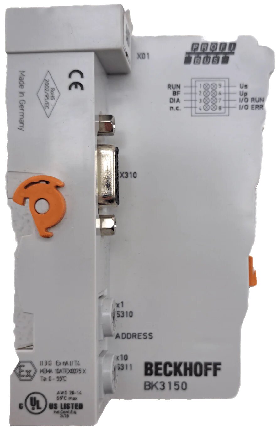 Соединитель шинный БЕЗ КОРОБКИ BECKHOFF BK3150 PROFIBUS до 64 модулей ввода-вывода