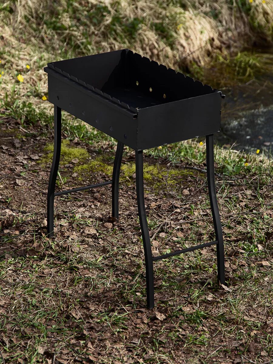 Мангал разборный походный из нержавеющей стали 600х600х340 мм