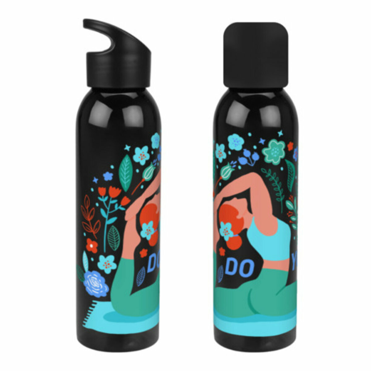 Бутылка для воды «Йога» (черный)