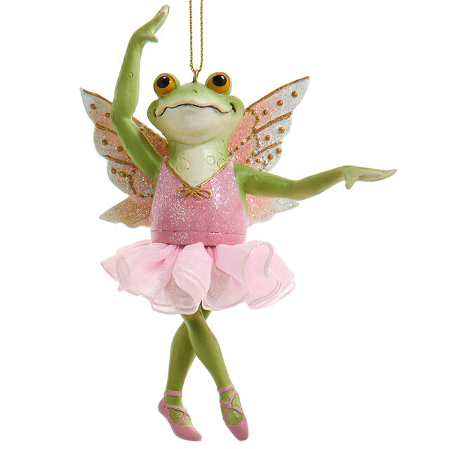 Елочная игрушка Лягушка - Балерина Алисса 9 см, подвеска, Kurts Adler, E0924-2
