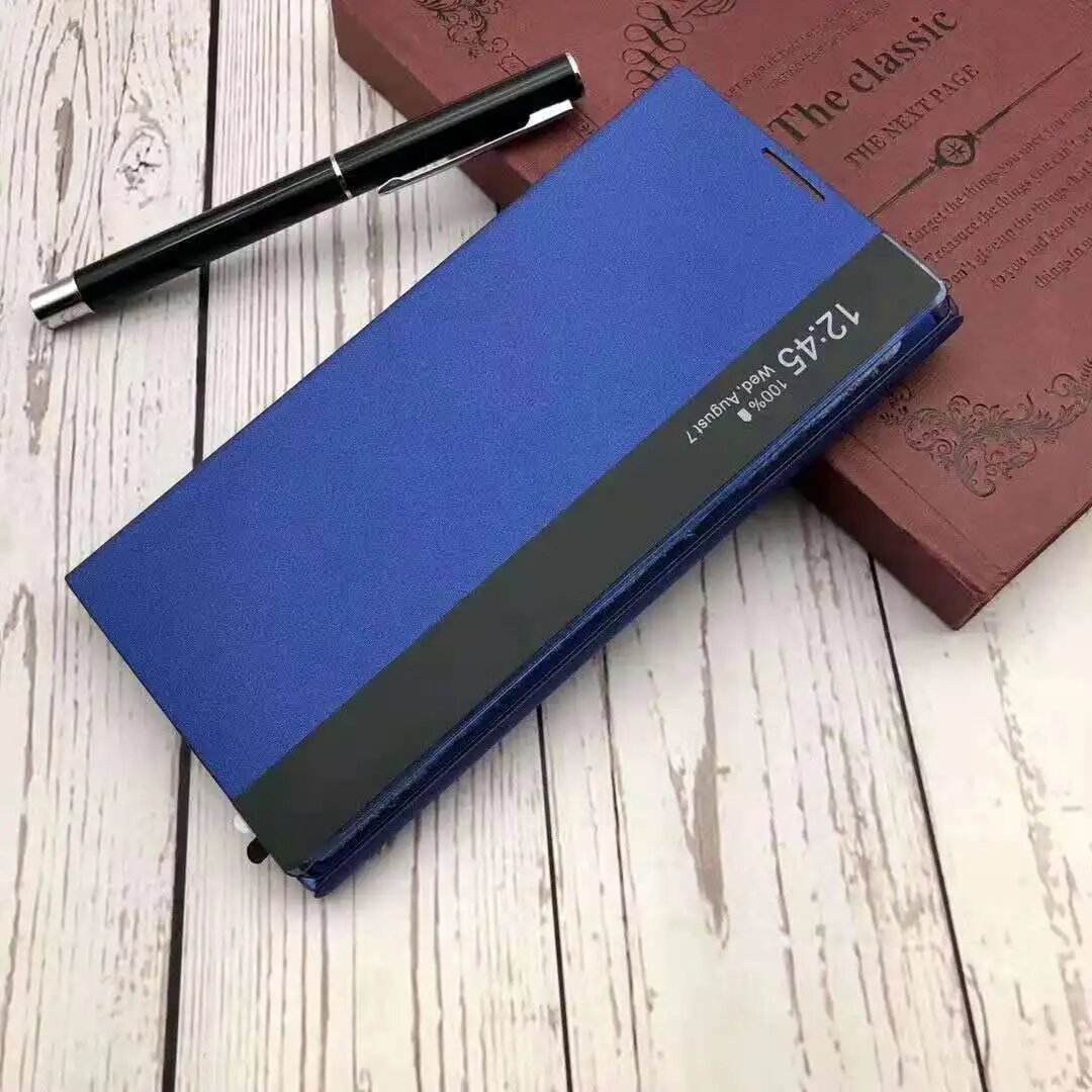 Умный чехол с чипом для Samsung Galaxy Note 10 Plus + Note10, откидные чехлы с Синий, Note 10 Plus