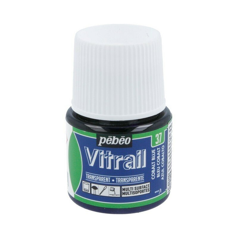 Краска витражная Pebeo Vitrail 45ml, 37 синий кобальт