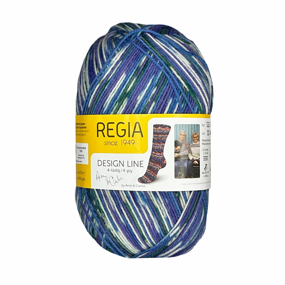 Design Line /Дизайн Лайн/ пряжа Regia, 4 нитки, MEZ, 9801270 (03892, Design Line by Arne & Carlos, oksfjord color (оксфьорд), голубой/зеленый/синий)