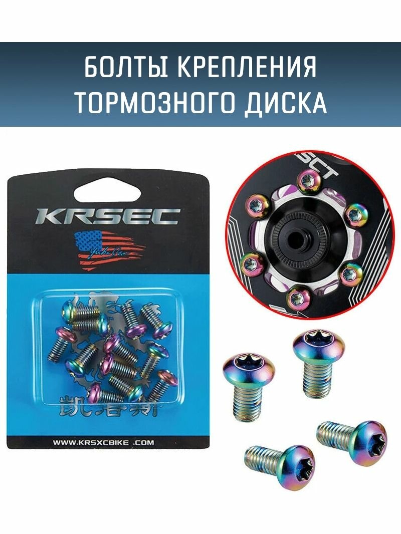 Набор болтов для крепления тормозного диска 12 штук, oil slick, M5x10, в упаковке