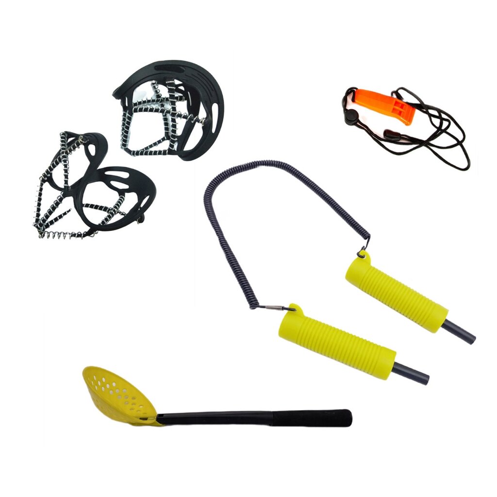 Комплекты Безопасности для подледной рыбалки Выдвижные Ледорубы со Свистками, Ложкой Для Льда, Ледозахватными Приспособлениями Для подледной Рыбалки.