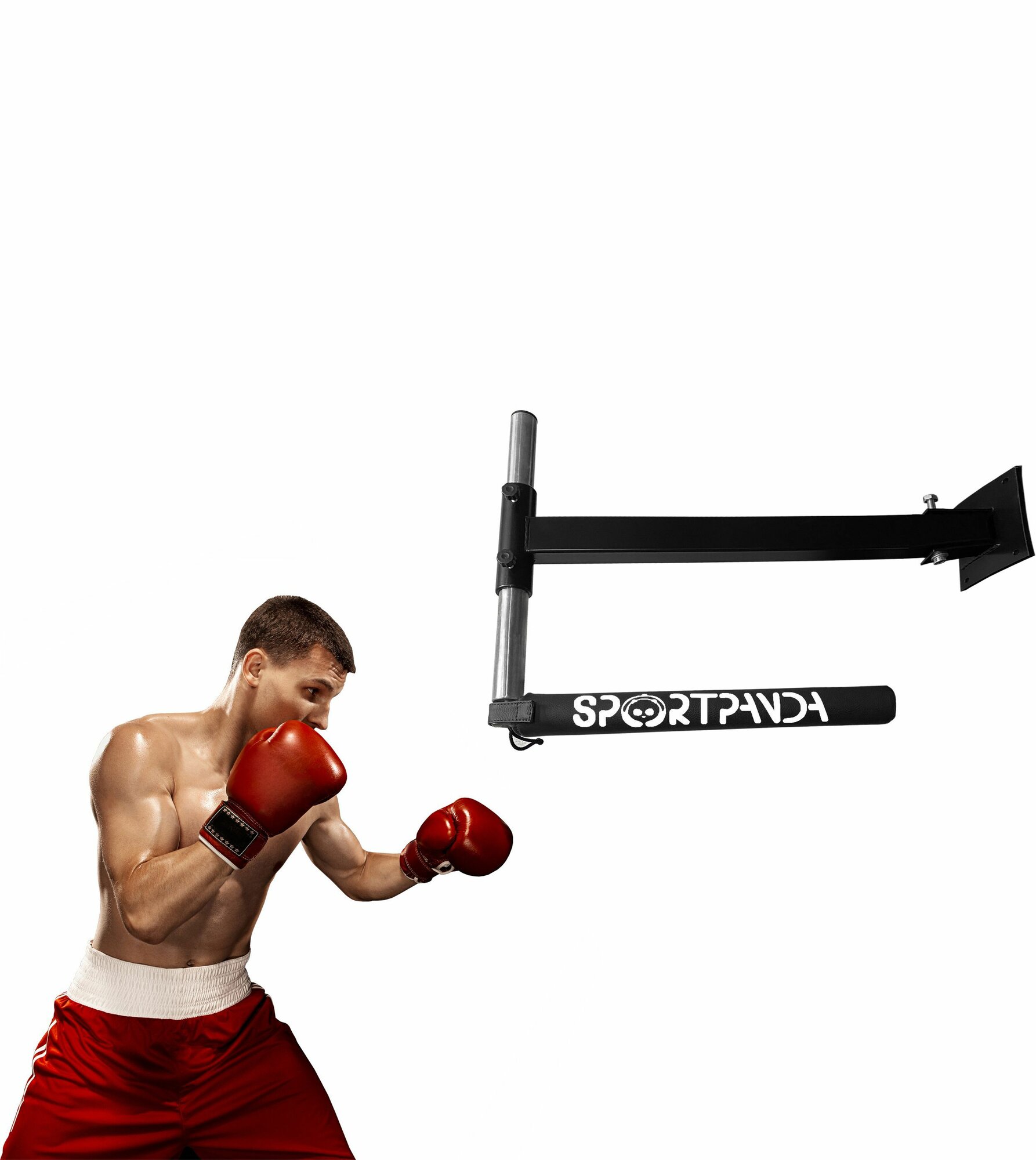 Тренажер боксерский SportPanda "Вертушка", для отработки ударов, черный