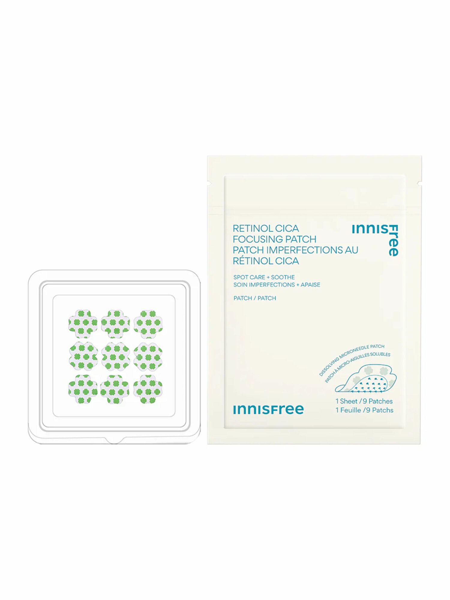 INNISFREE Ампульные патчи от воспалений и акне Retinol Cica Focusing Patch