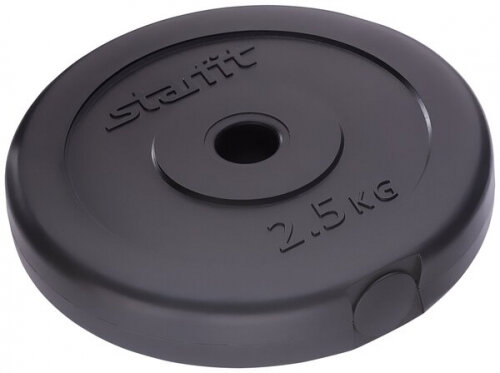 Диск пластиковый Basefit BB-203 2,5 кг, d=26 мм, черный