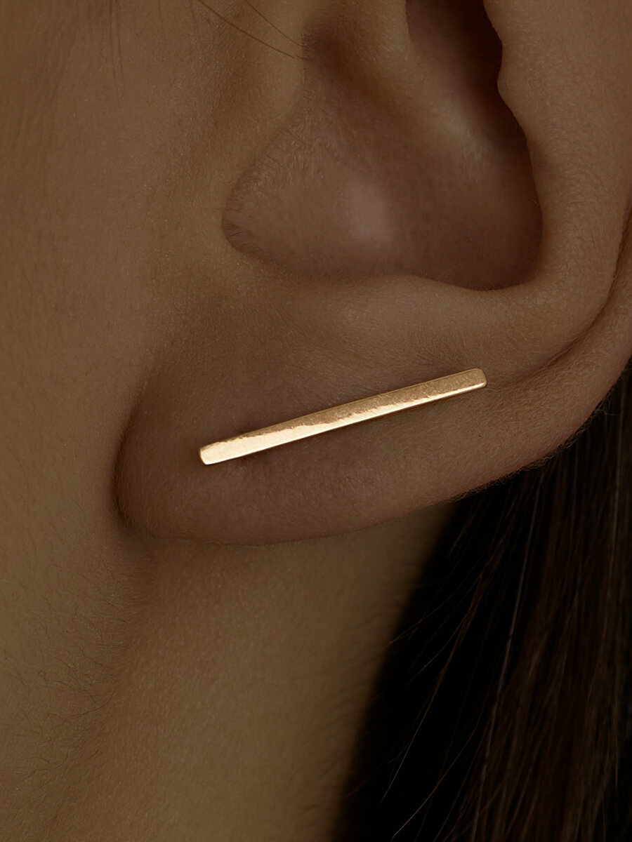 Серьги клаймберы, серебро, 925 проба, золочение