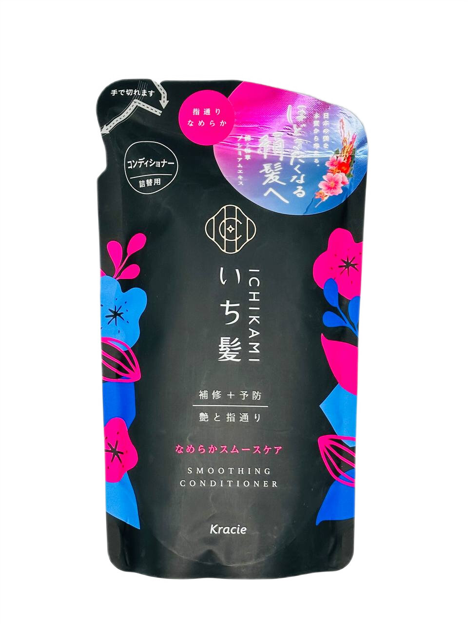 Кондиционер для волос KRACIE ICHIKAMI Smoothing разглаживающий с ароматом горной сакуры, 330 мл с. у