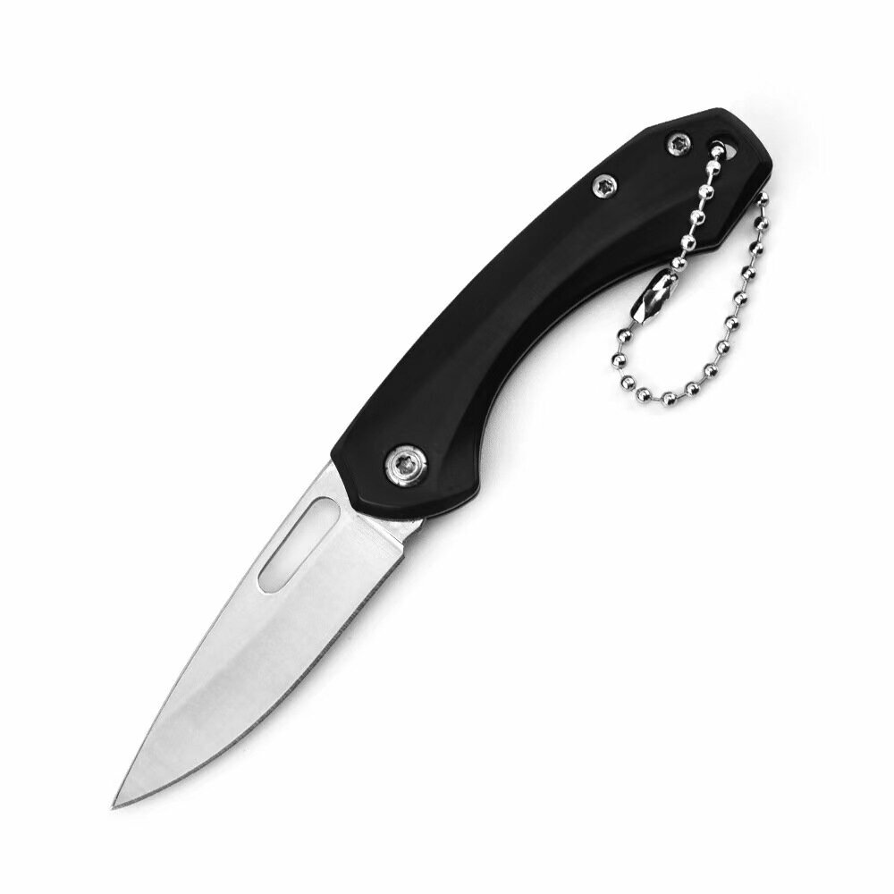 Складной нож Партизан 116, складной брелок для выживания, длина клинка 55мм, чёрный