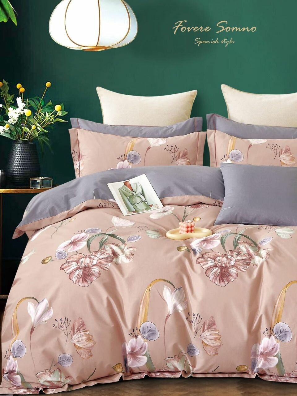 Постельное белье Евро Fovere Somno, Сатин, наволочки 50x70, 70x70