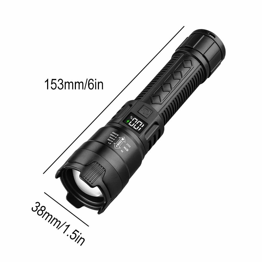 Фонарь ручной аккумуляторный лазерный дальнобойный, фонарик мощный тактический для рыбалки, охоты