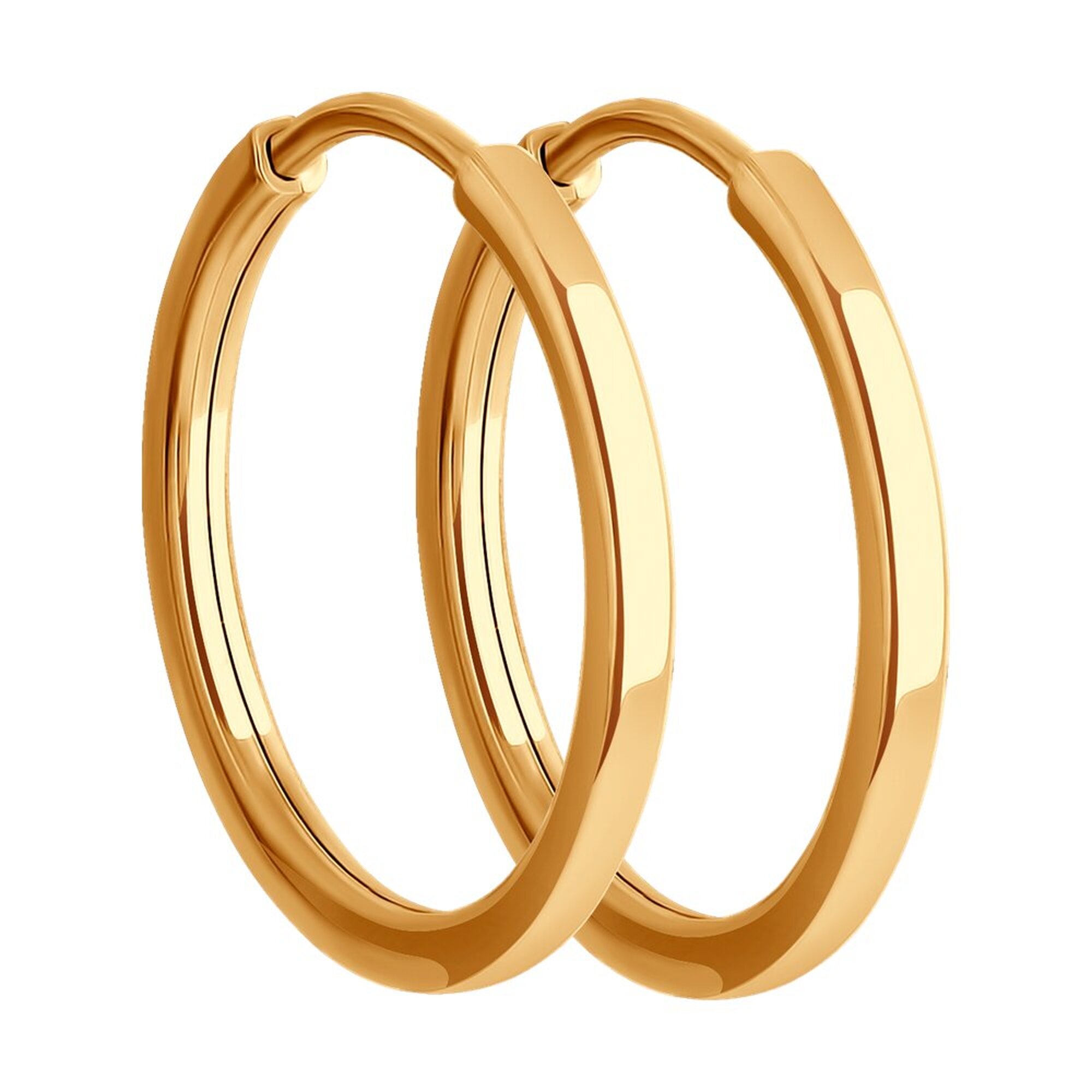 Серьги конго, красное золото, 585 проба