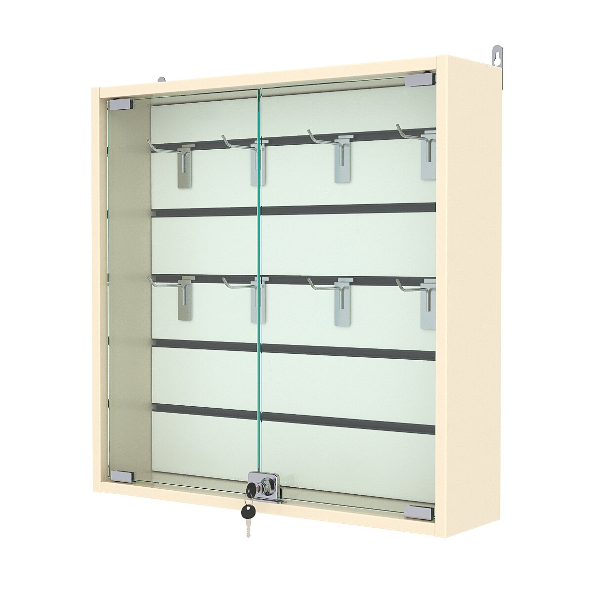 Витрина настенная №1-1Б с экономпанелью, без полок, Крем Вайс