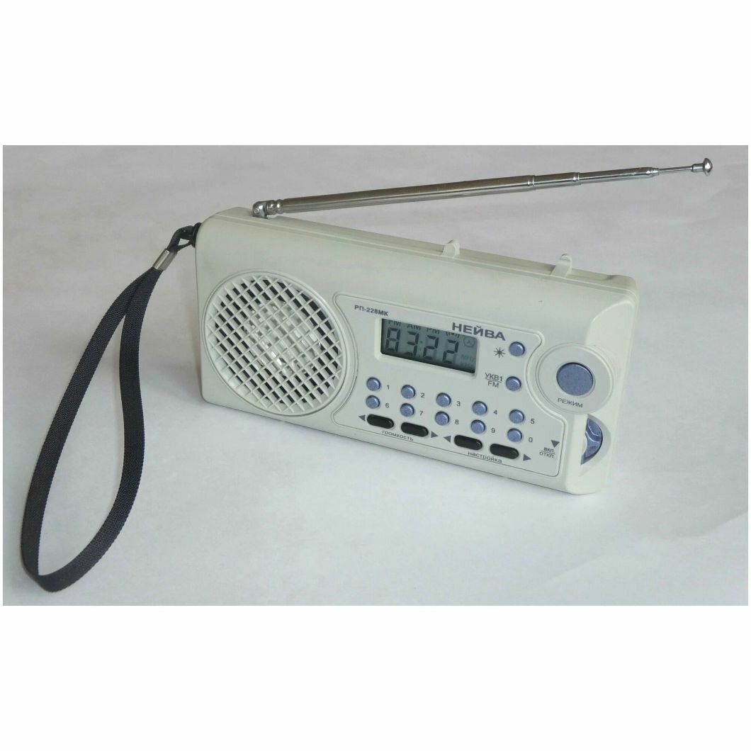 Радиоприемник нейва РП-228МК УКВ/FM часы-будильник, 3хАА/4.5В (без блока питания)