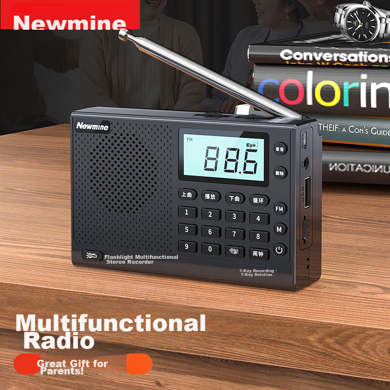 Newman N12 Radio, Mini Portable Listening Device for Elderly, FM Tuning, Small Music Player, Rechargeable, Card-Insertable, for Listening to Songs, Evaluating Books, And Opera, Deep Space Gray Upgraded Version