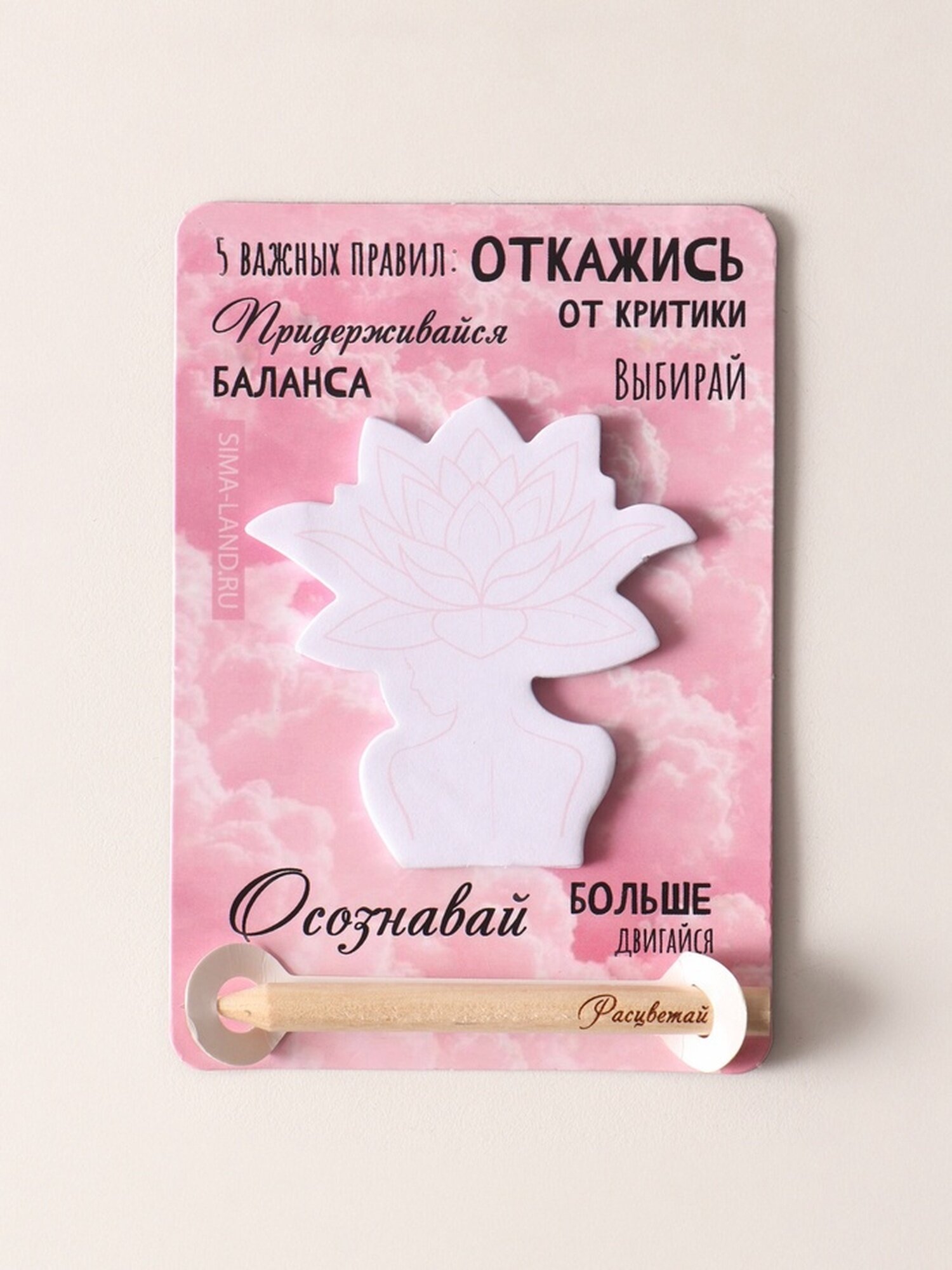 Магнит на холодильник с блоком для записей и карандашом «5 важных правил», 9×13 см