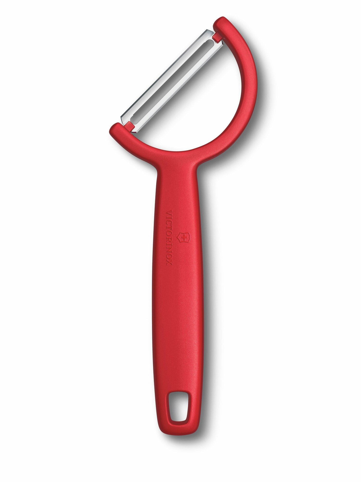 Овощечистка для овощей ручная VICTORINOX RHO, прямое лезвие из нержавеющей стали, красная
