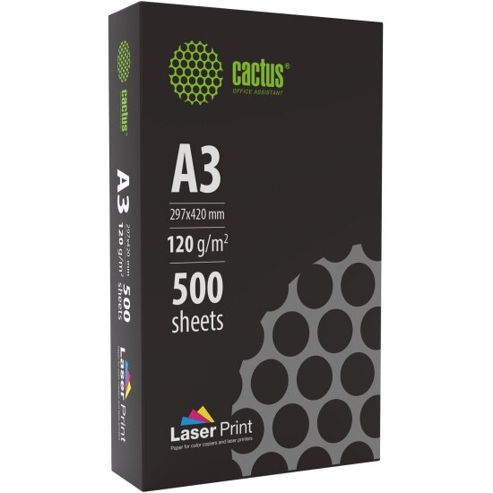Бумага Cactus CS-LPA3120500 A3/120г/м2/500л./белый для лазерной печати