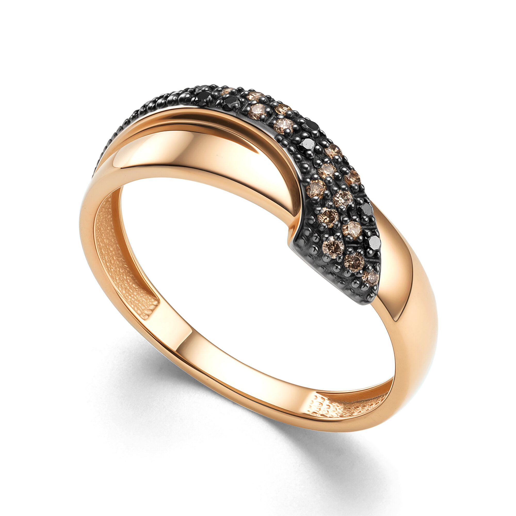 Кольцо, красное золото, 585 проба, бриллиант