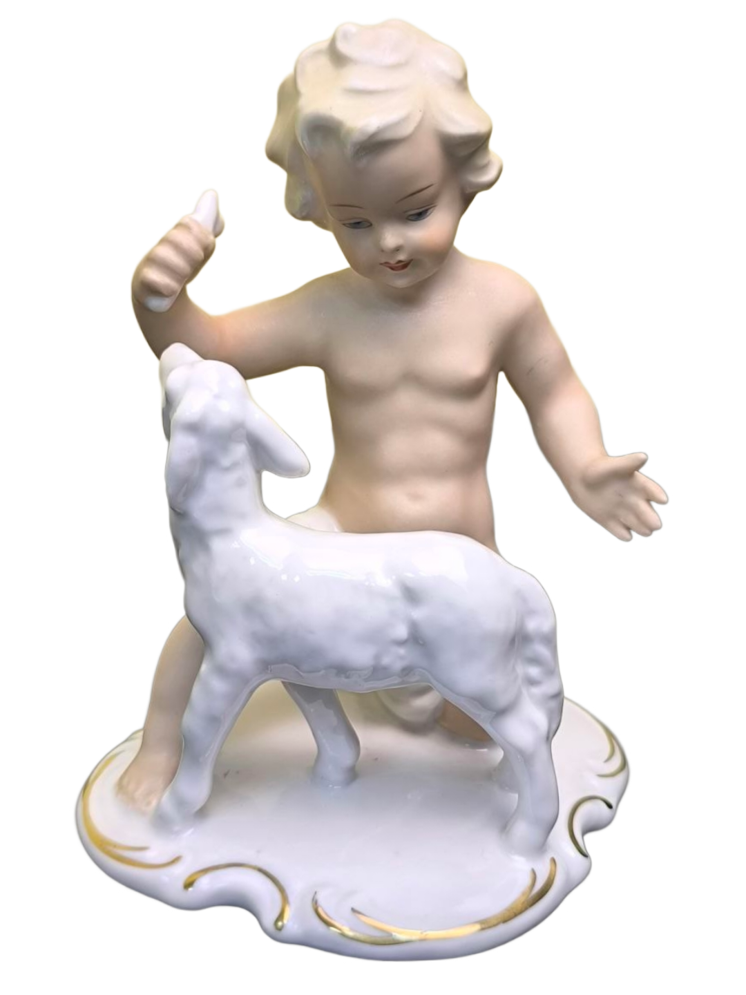 Фарфоровая статуэтка "Путти с ягненком" Германия
