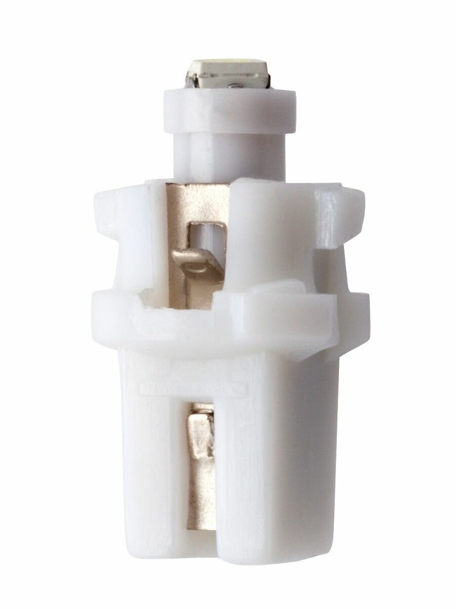 Лампа светодиодная сигнальная T5 W2x4.6d 12V 1SMD с патроном BAX8,7D WHITE (1 шт.), Маяк 12T5P87W1SMD