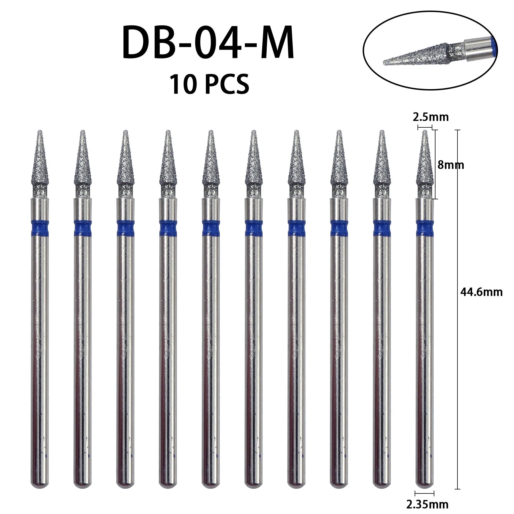 Набор фрез для ногтей из вольфрамового карбида, 10 шт. DB-04-M