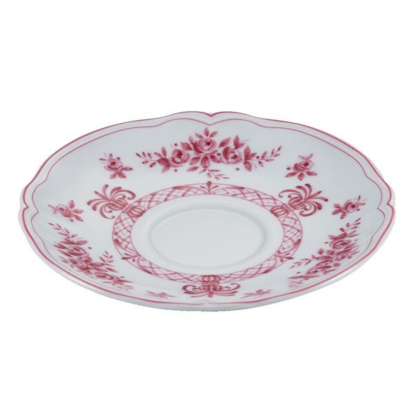 Блюдце «Нео Антирос», фарфор, 12 см, белый, розовый (Le CoQ)