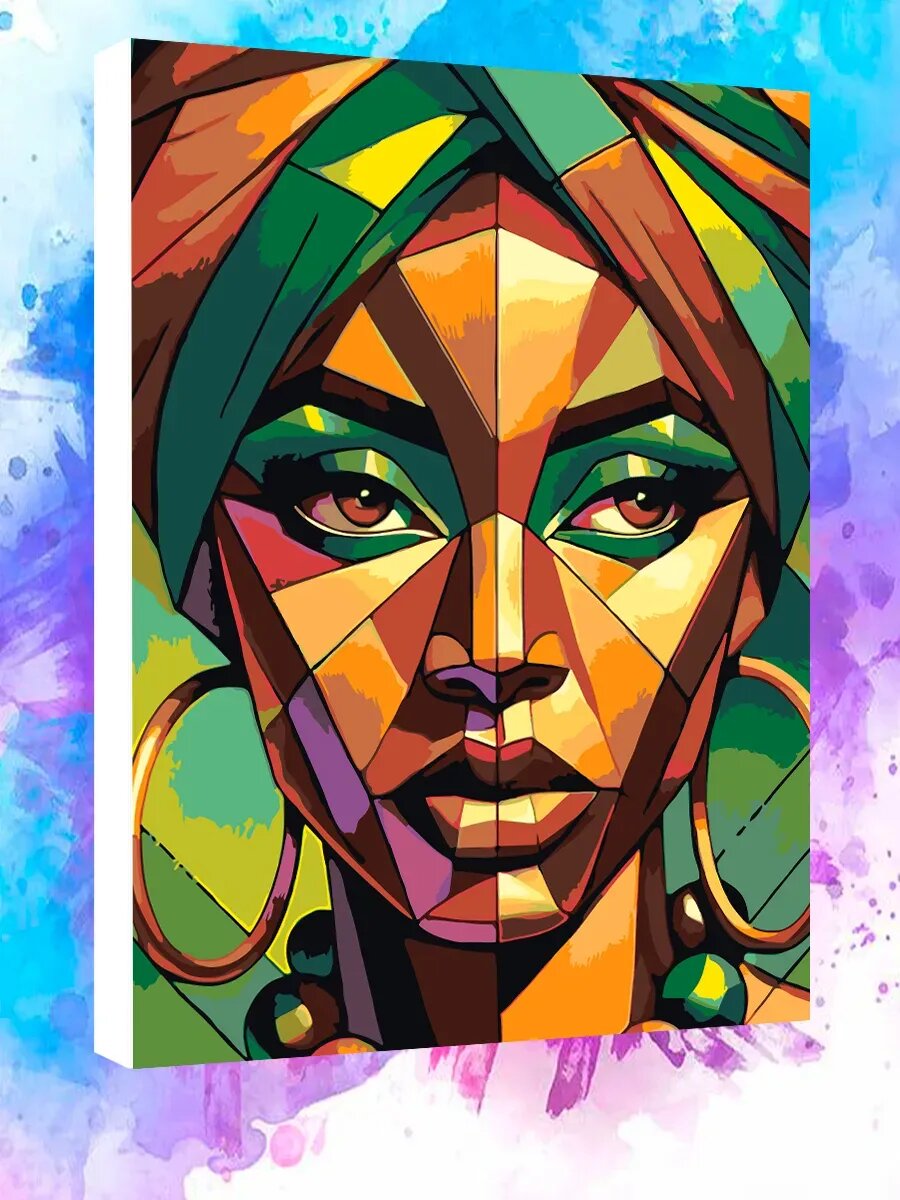 Картина по номерам Девушка Негритянка Портрет Арт