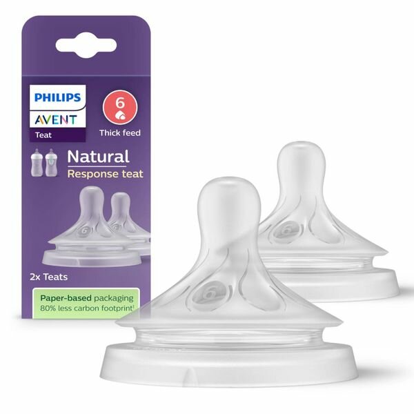 Соска силиконовая для густых жидкостей Natural Response Philips Avent 2шт (SCY966/02)
