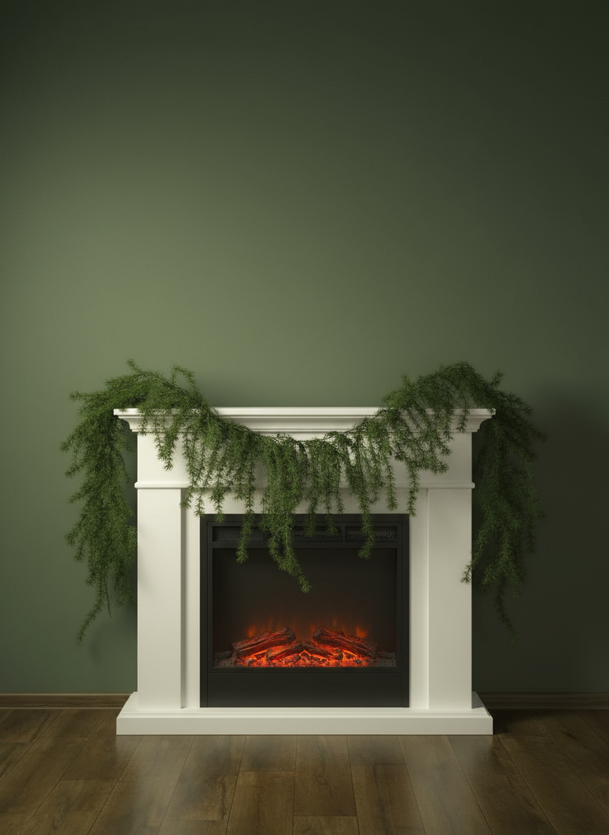 Рождественская хвойная гирлянда карниз (бахрома) из литого силикона с шишками, длина 180 см