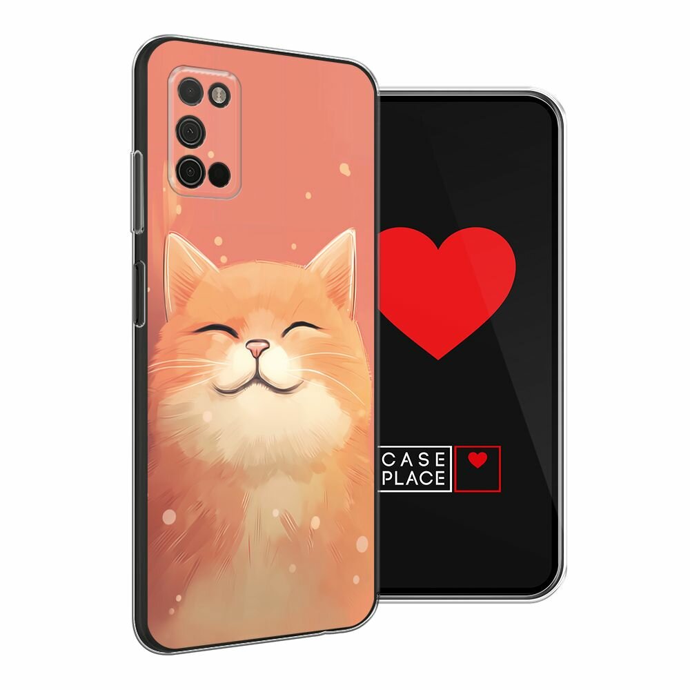 Чехол на Samsung Galaxy A03S / Самсунг Галакси A03S с принтом "Довольный рыжий котик" — фото 1