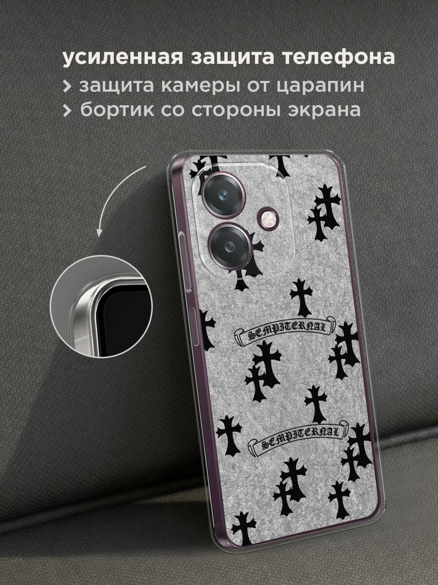 Чехол на Oppo A3/A3x / Оппо А3/A3x с принтом "Кресты паттерн 3" — фото 1