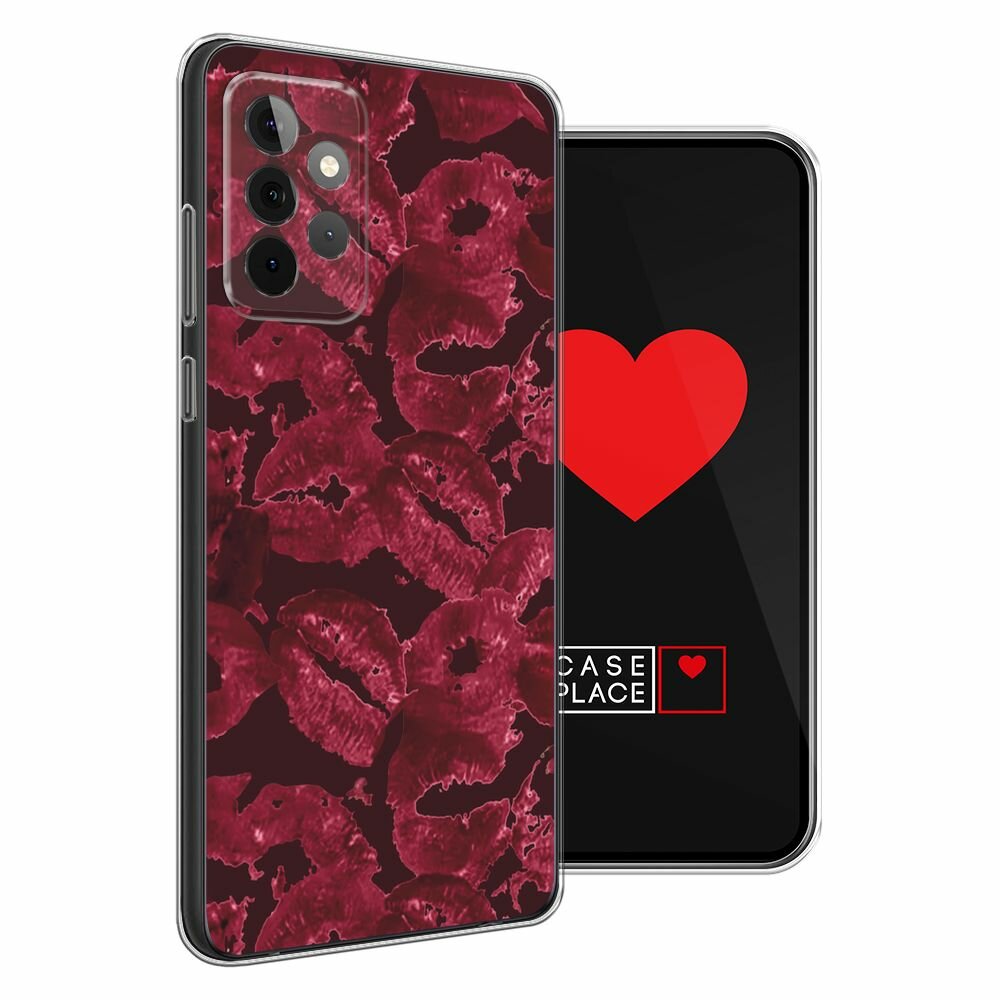 Чехол на Samsung Galaxy A72 / Самсунг Галакси А72 с принтом Помада паттерн 1 — фото 1